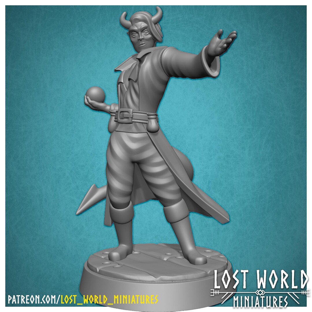 Tiefling Sorcerer 3D Printed Miniature/ Resin Mini, D&D, Dungeons and ...