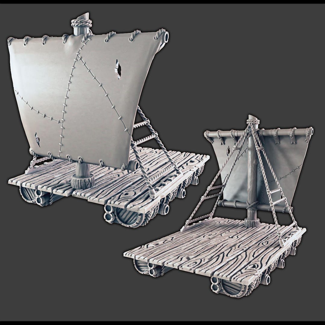 Pirate Raft | 28mm 32mm Scale | D&D Scatter Terrain | Wargaming | EC3D ...