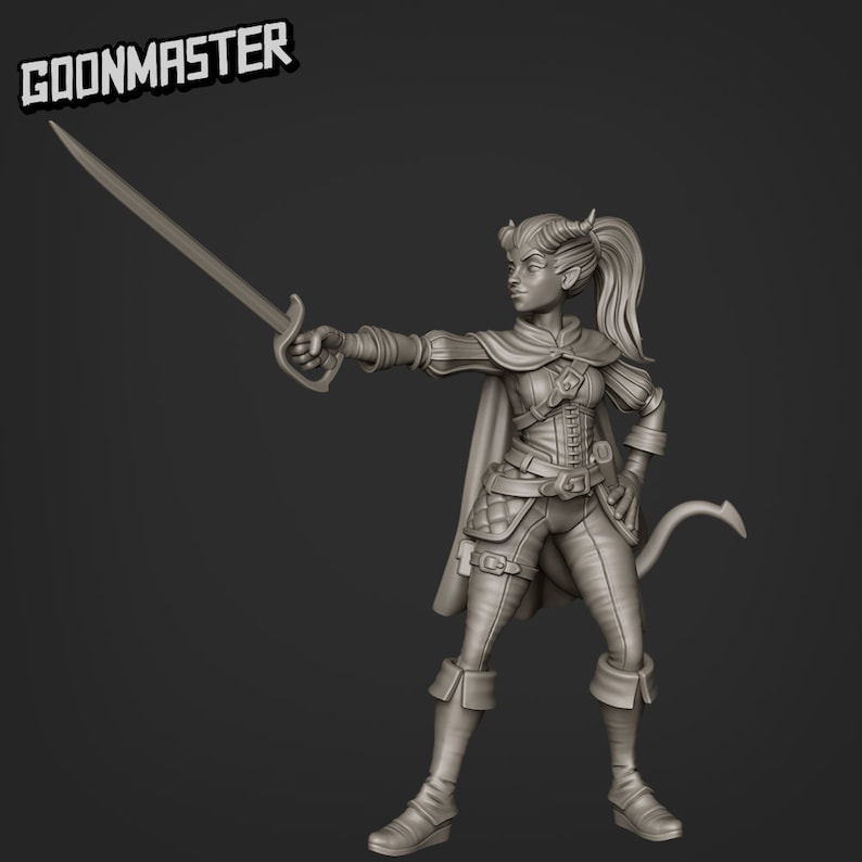 Female Tiefling Rogue D&D Miniature - Goon Master Games - Etsy