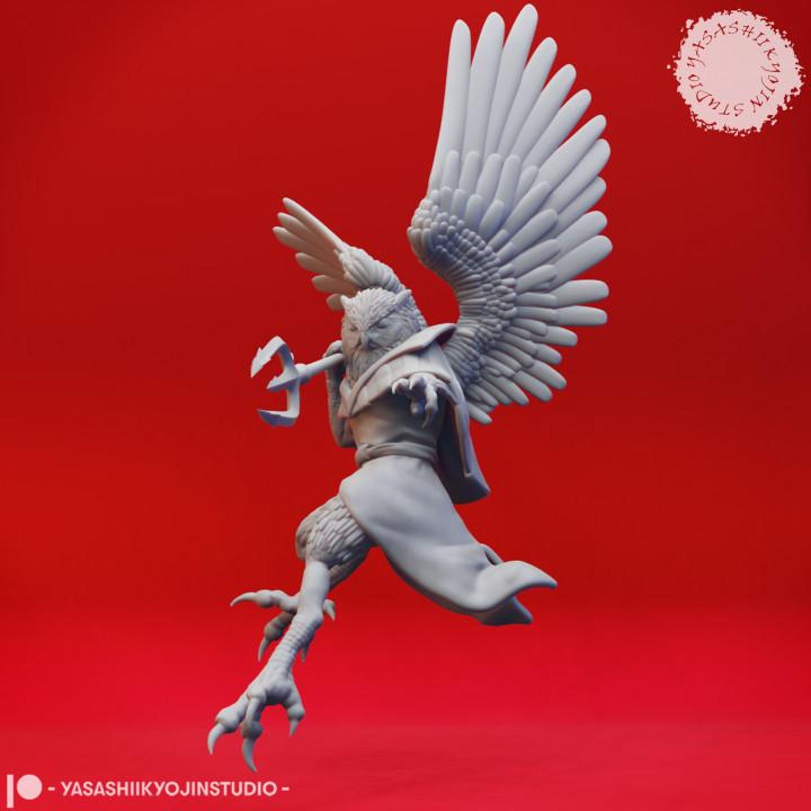 Owlin Fighter | 3D Printed Miniature | D&D | Yasashii Kyojin - Etsy