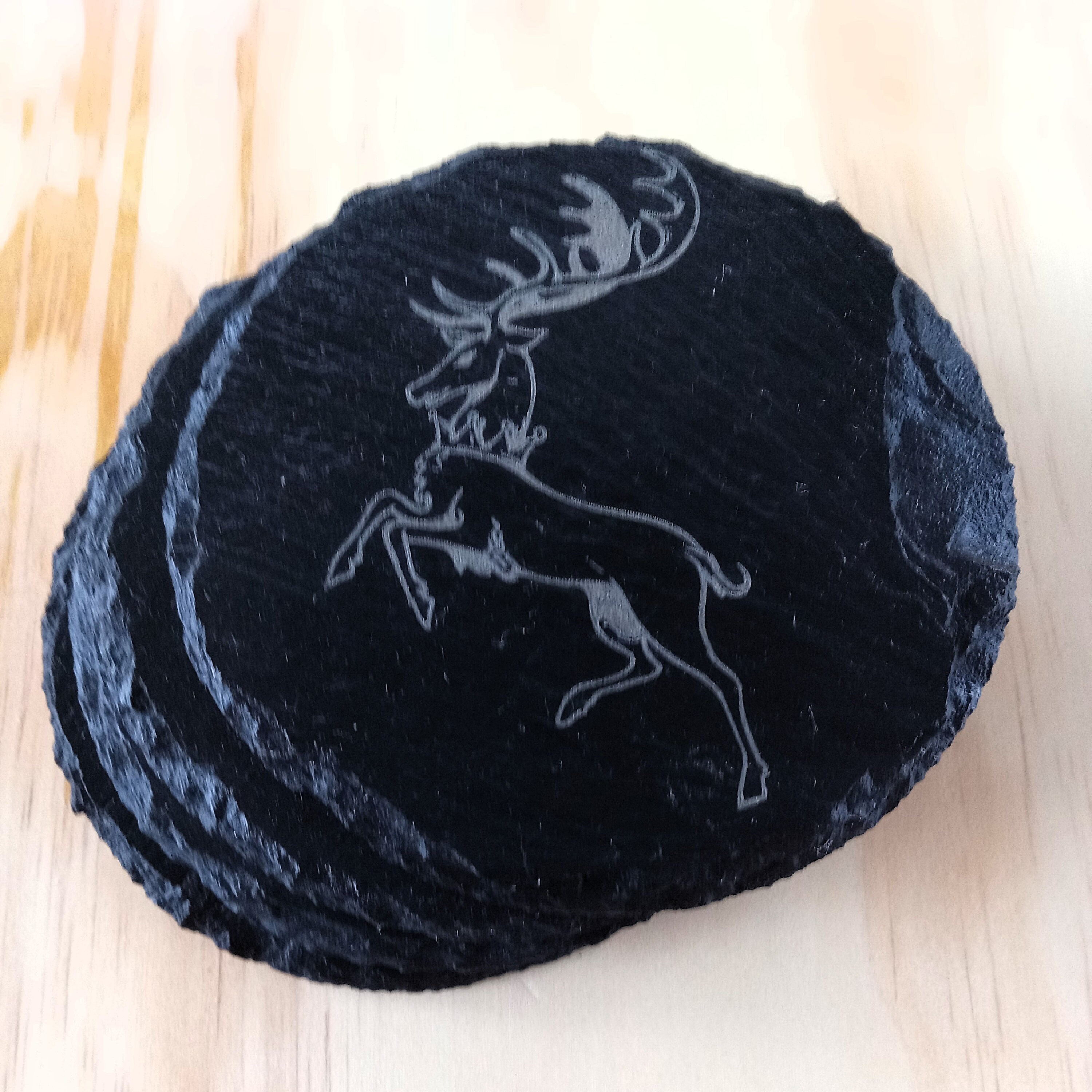 Set of 4 Stone Slate Baratheon Stag Deer Coasters Game of Thrones ...