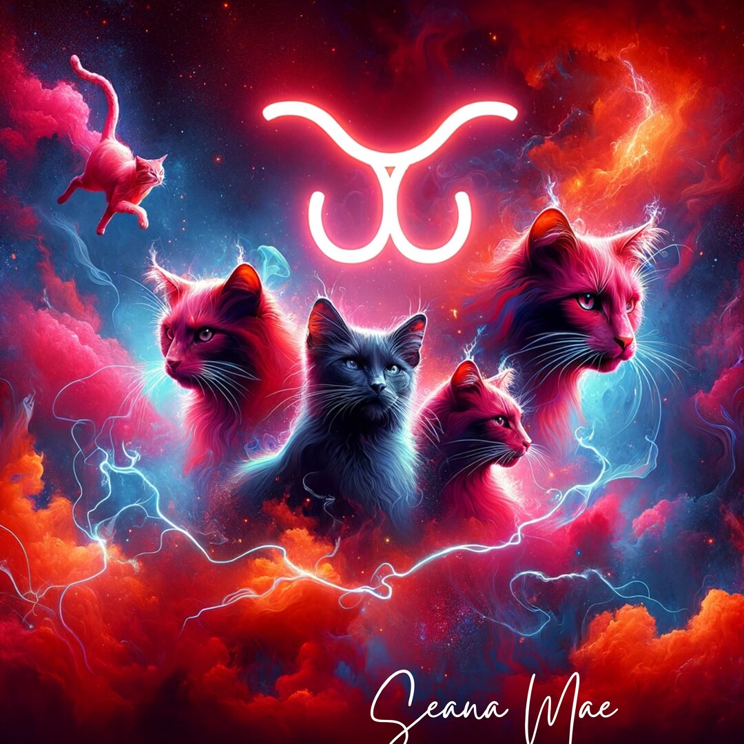 Aries Astral Cats - Etsy