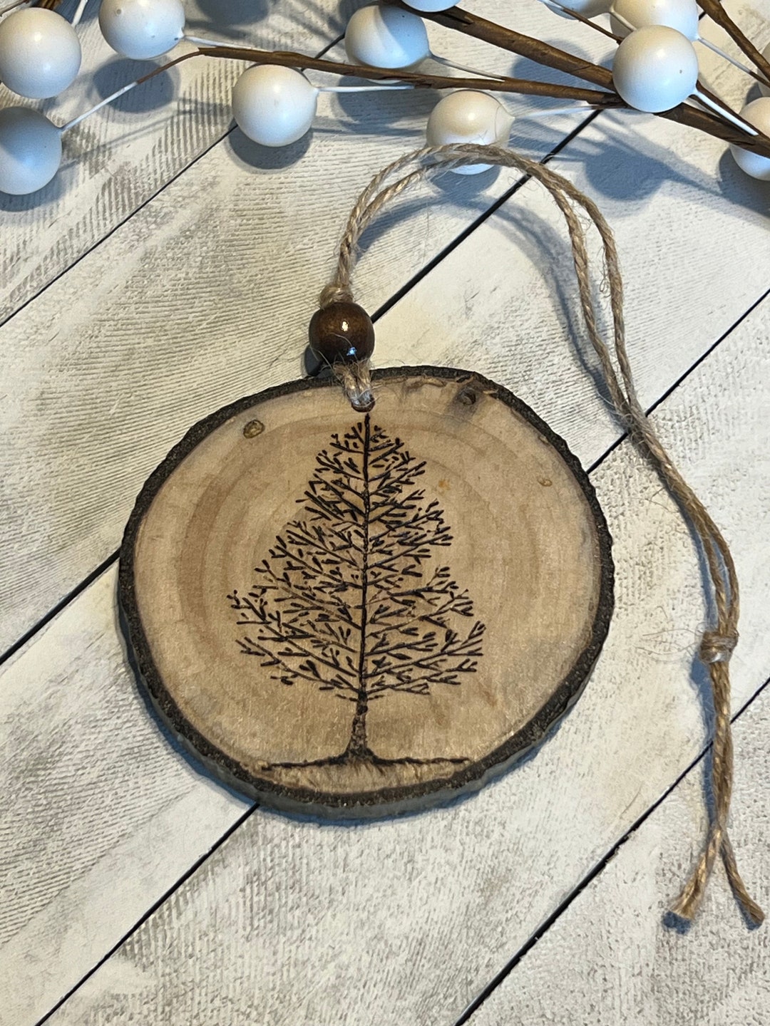 Aspen Wood Ornament/bare Tree/pyrography Art/christmas Ornament/holiday ...