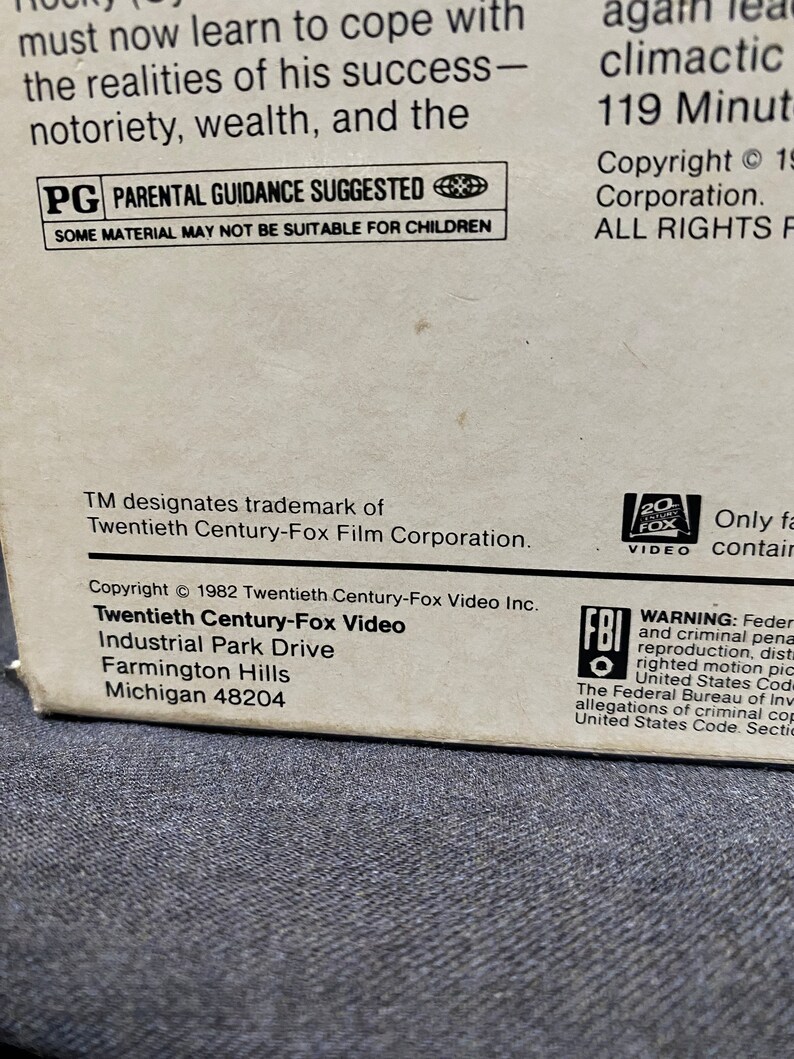 1982 Rocky II VHS, Original Drawer Box - Etsy