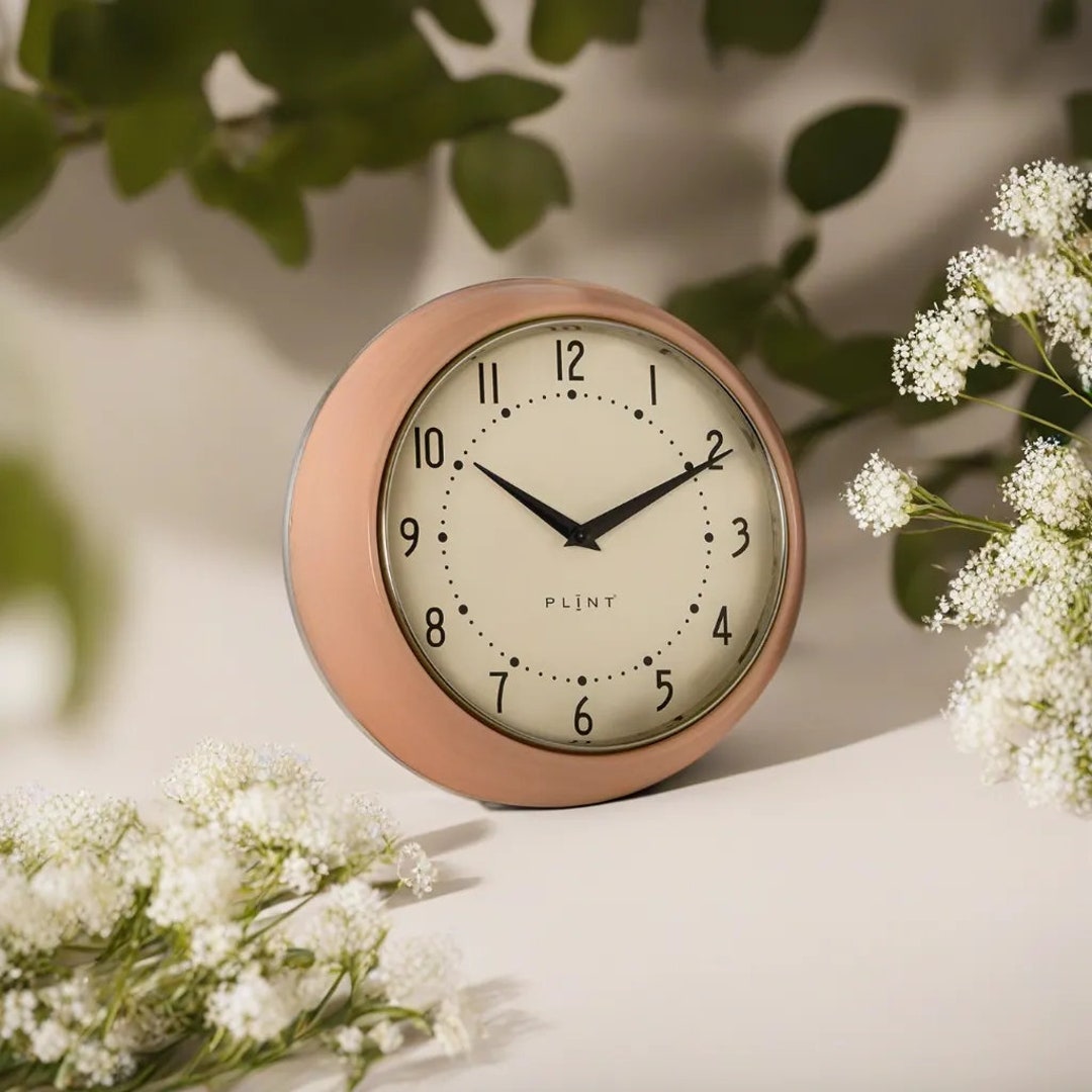 Vintage Wall Clock Pink Mid Century Wall Clock Retro Wall Clock Wall ...