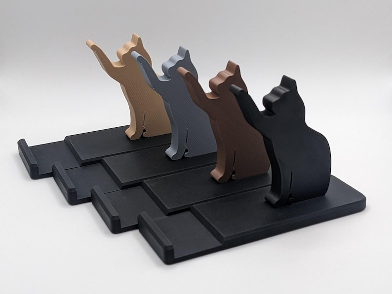 Cat - Phone Stand - Animal Shaped Phone Holder - Various Colour Options ...
