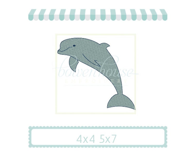 Dolphin Machine Embroidery Design - Etsy
