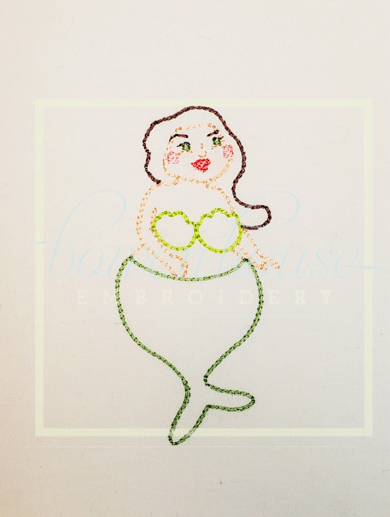 Mermaid Bean Stitch Machine Embroidery Design - Etsy