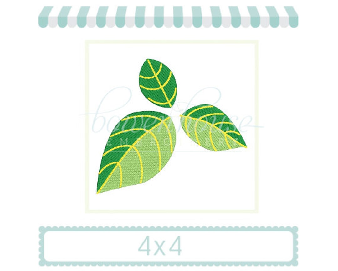 Three Leaves Machine Embroidery Design - Etsy