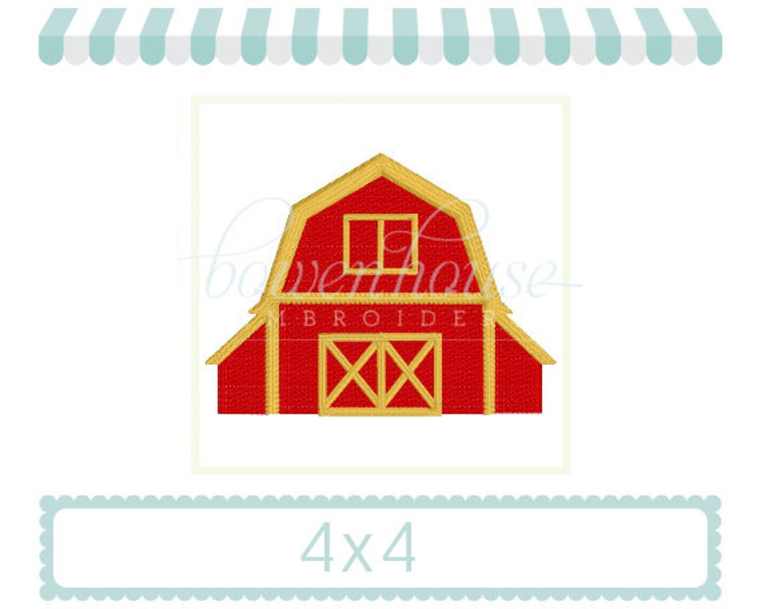 Barn SS Machine Embroidery Sketch Stitch Design - Etsy