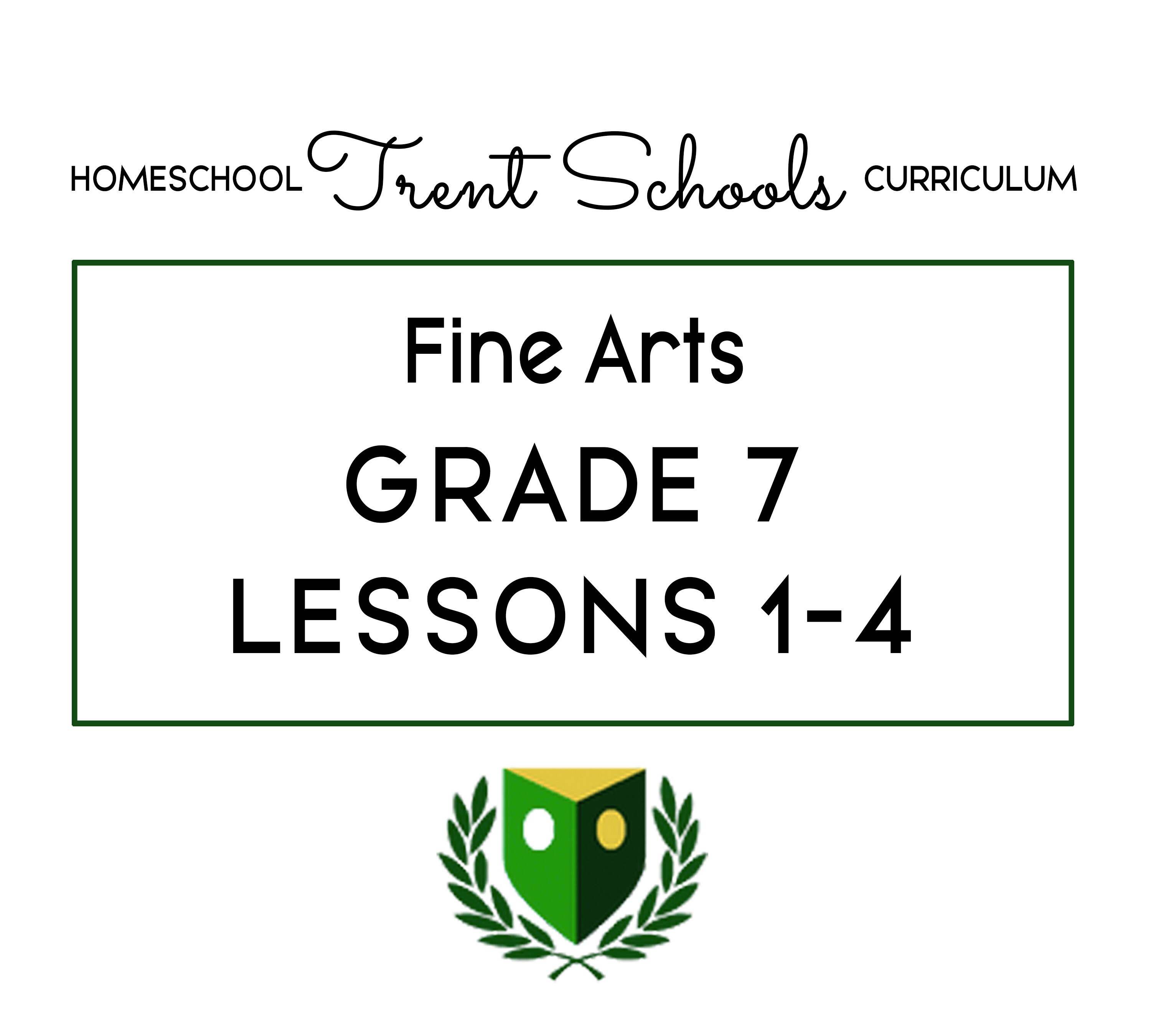 Grade 7 Fine Arts Packet 1 Of 7 Lessons 1 4 Etsy