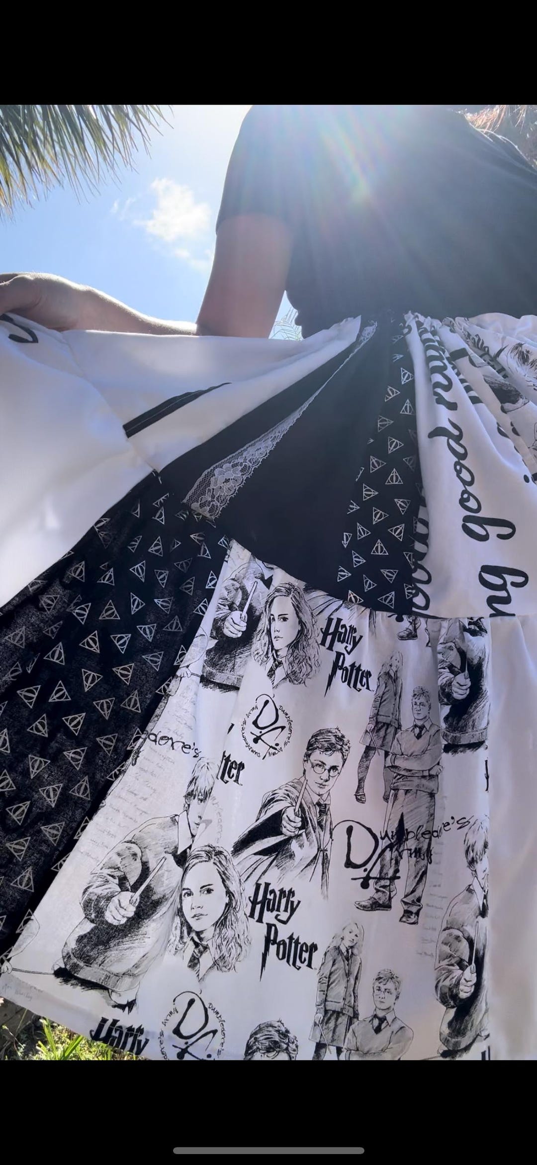 Super Duper Size Adjustable Skirt One Size Black and White - Etsy