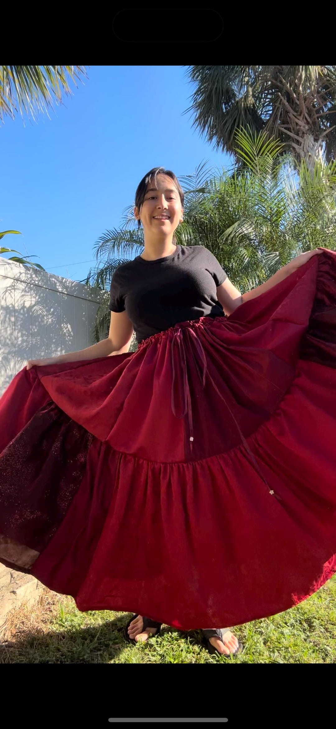 Super Duper Size Adjustable Skirt One Size Long Red - Etsy