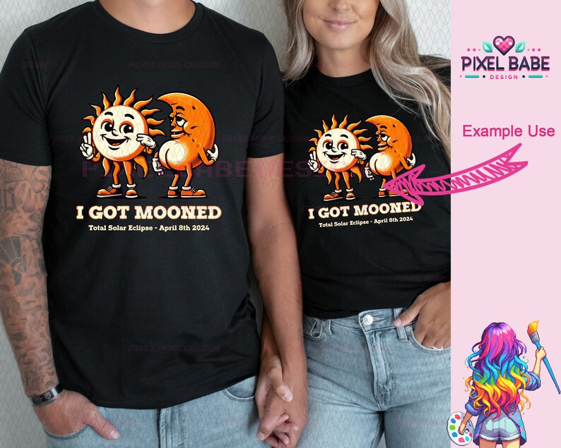 Retro I Got Mooned Solar Eclipse PNG SVG, April 8th 2024 Digital ...