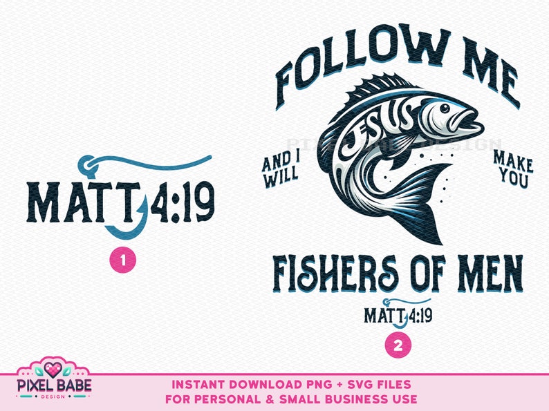 Fishers of Men SVG PNG, Christian SVG, Matthew 4:19, Scripture Png ...