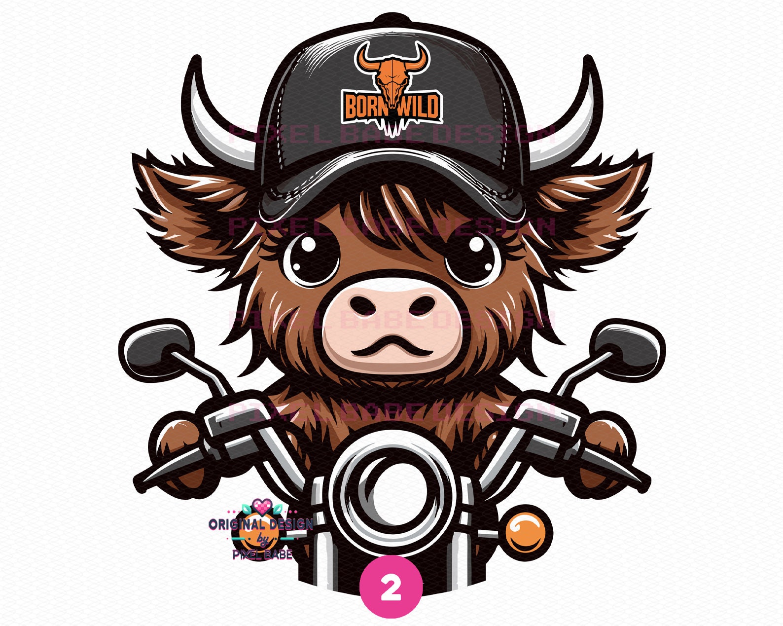 Highland Cow Motorcycle PNG Bundle Biker-themed Digital Download Files ...