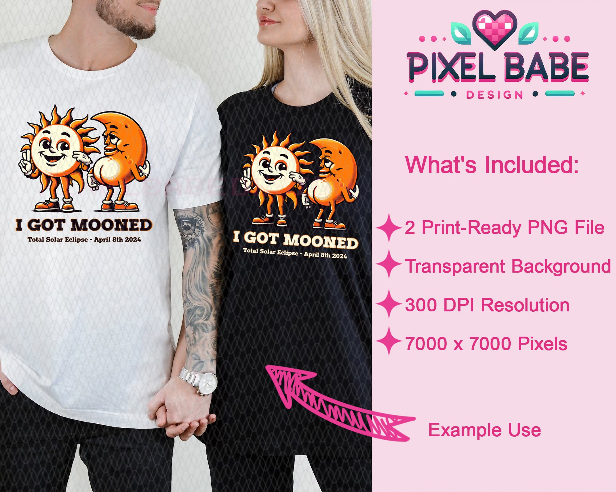 Retro I Got Mooned Solar Eclipse PNG, April 8th 2024 Digital Download ...