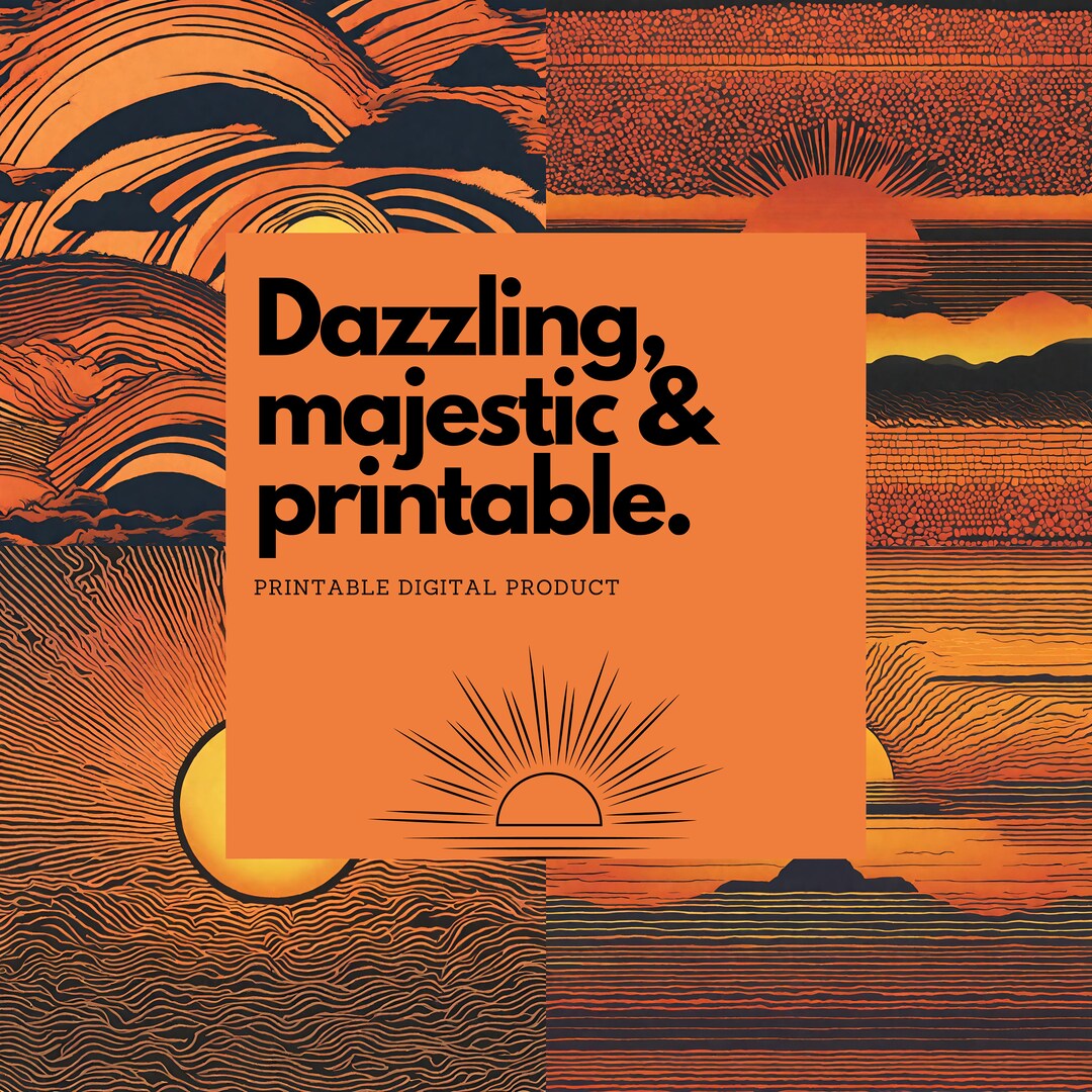 40 Sunset Pattern Instant Download, Print-ready Digital Designs for ...