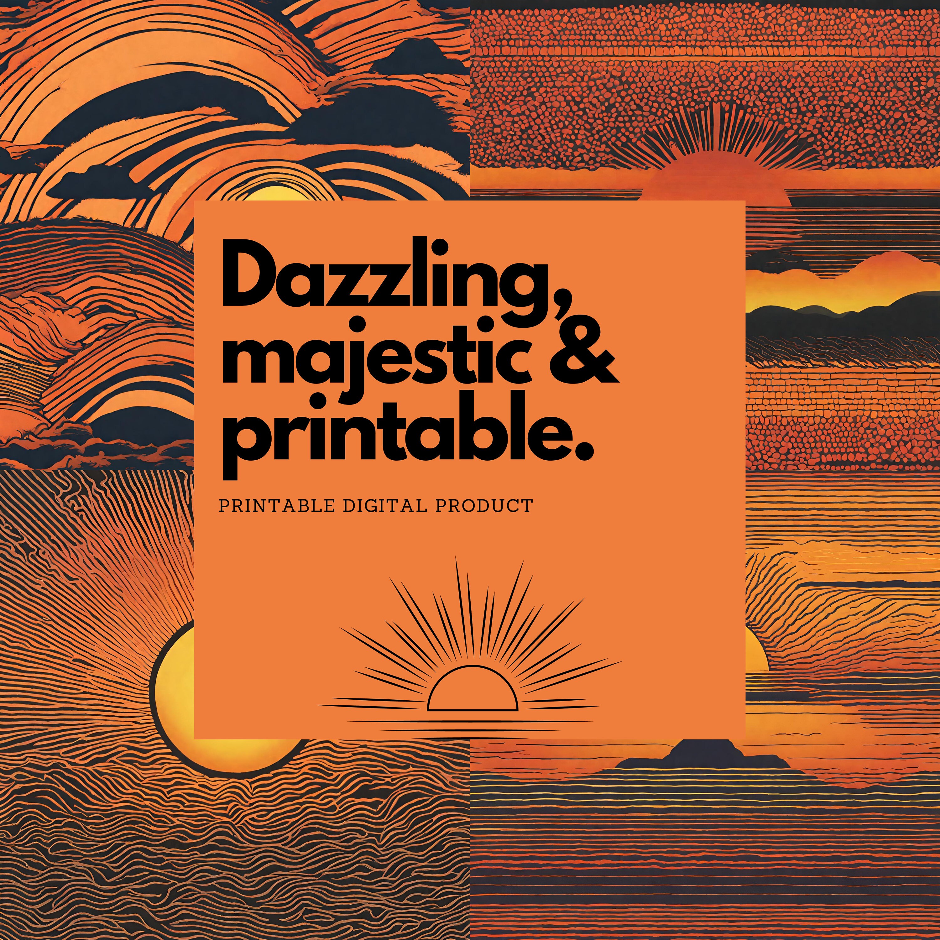 40 Sunset Pattern Instant Download, Print-ready Digital Designs for ...