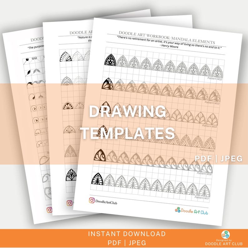 Mandala Pattern Templates, Pattern Training, PDF, JPG Printable ...