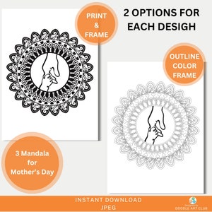 Mandala DIY Gift for Mother's Day, Practice | Trace | Color | Frame ...
