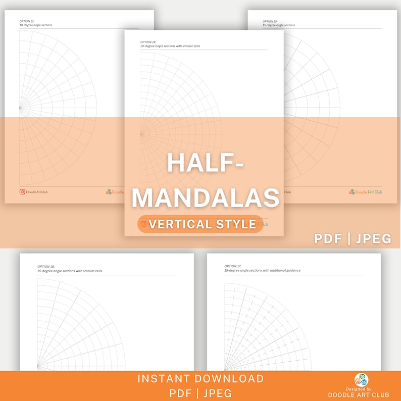 Grid Paper Printable, Gridline Templates for Mandala Practice PDF, JPEG ...