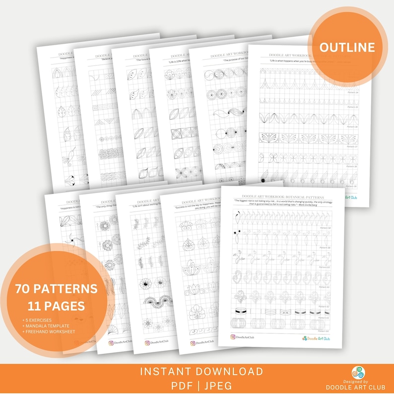 Floral Pattern Training. Tracing Pattern Templates, Mandala Nature ...