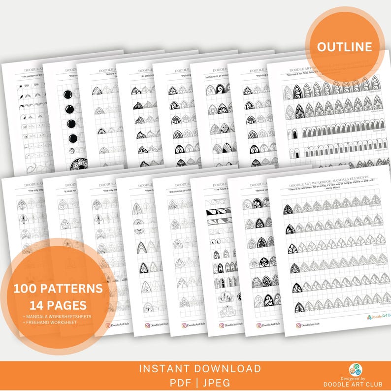 Mandala Pattern Templates, Pattern Training, PDF, JPG Printable ...