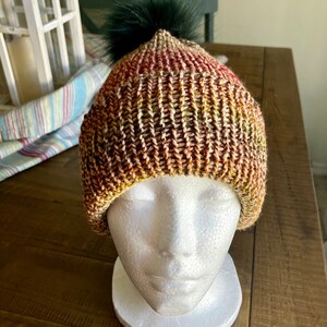 Handmade Winter Scarf & Hat Set With Pom Pom Knit Christmas Gift for ...