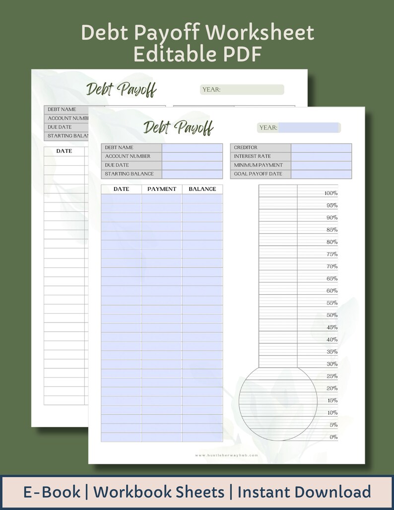 Debt Payoff Bundle | Editable Debt Tracker | Debt Planner | Debt Payoff ...