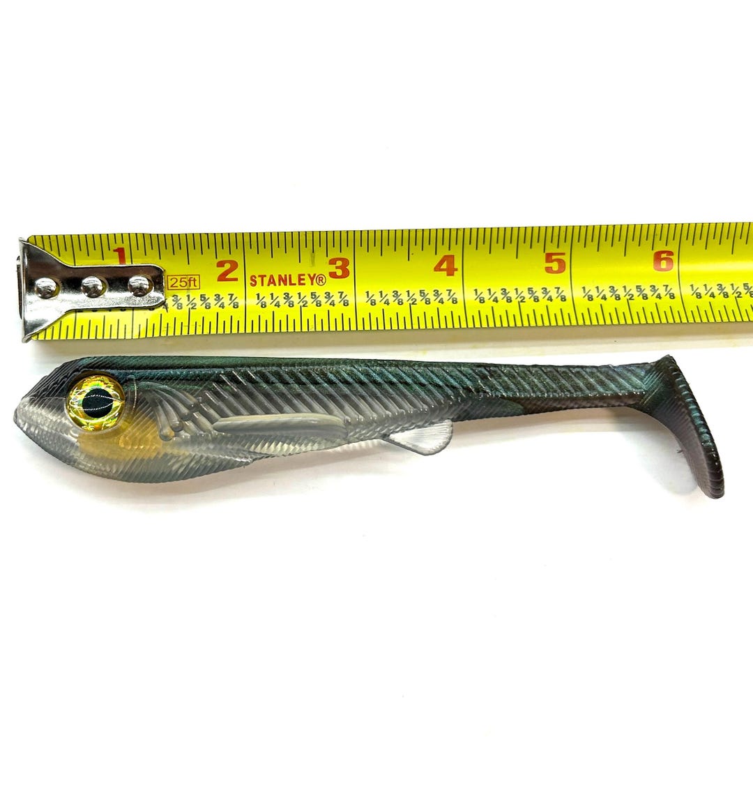 Hand Poured Custom Swimbait 6" Line-through (clear Green Shiner) - Etsy
