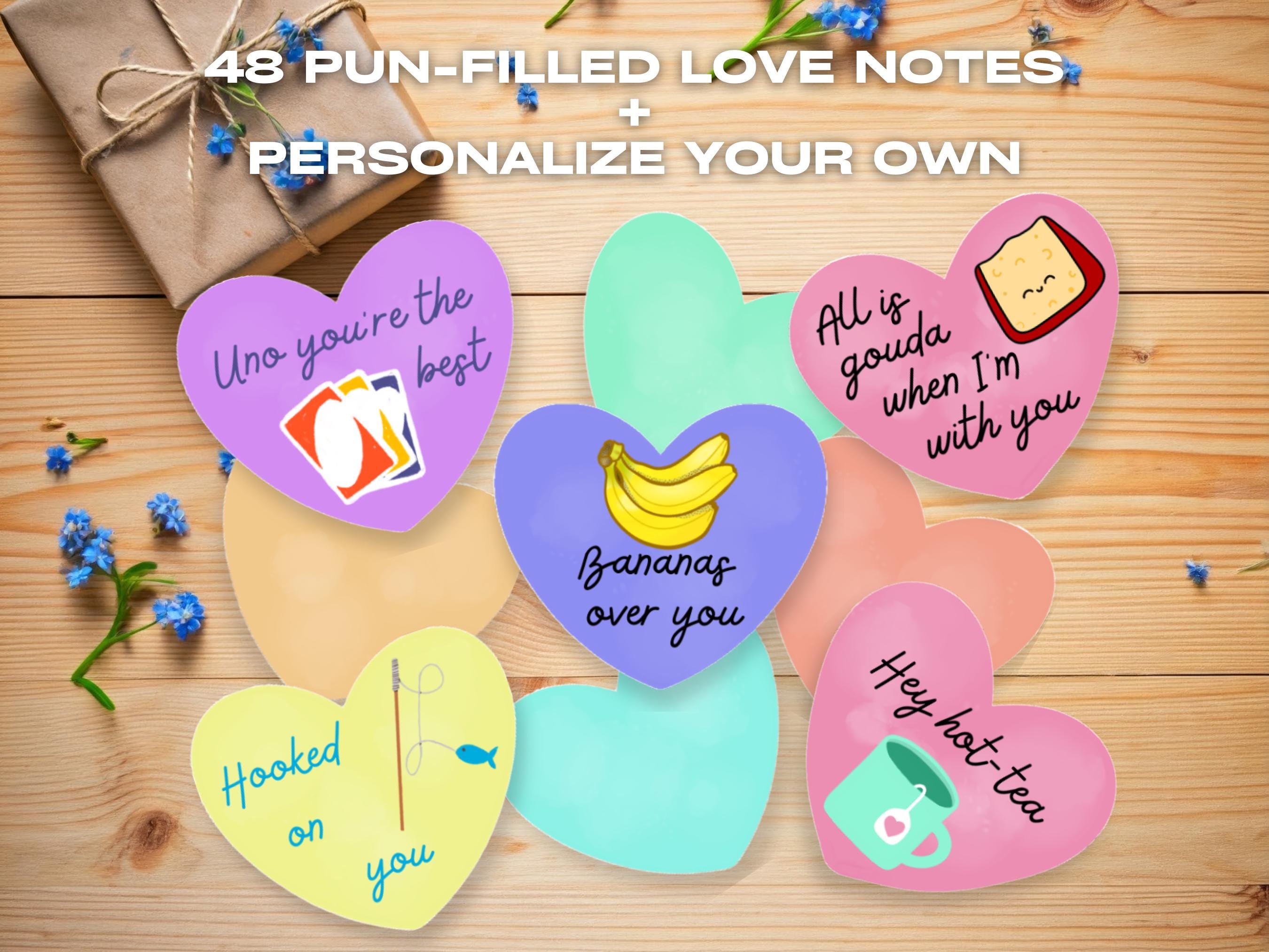 Printable Punny Love Notes for Him or Her — Cute & Cheesy | Funny ...