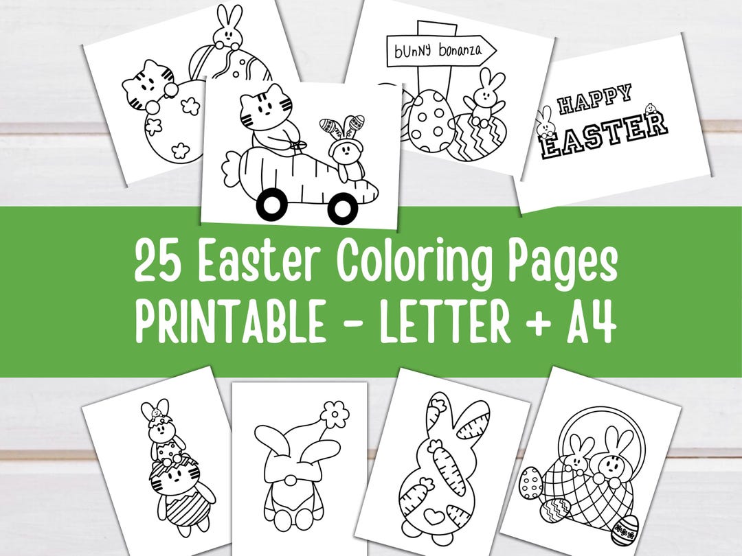 Easter Coloring Pages, Bunny Coloring Pages, Spring Coloring, Bold Easy ...