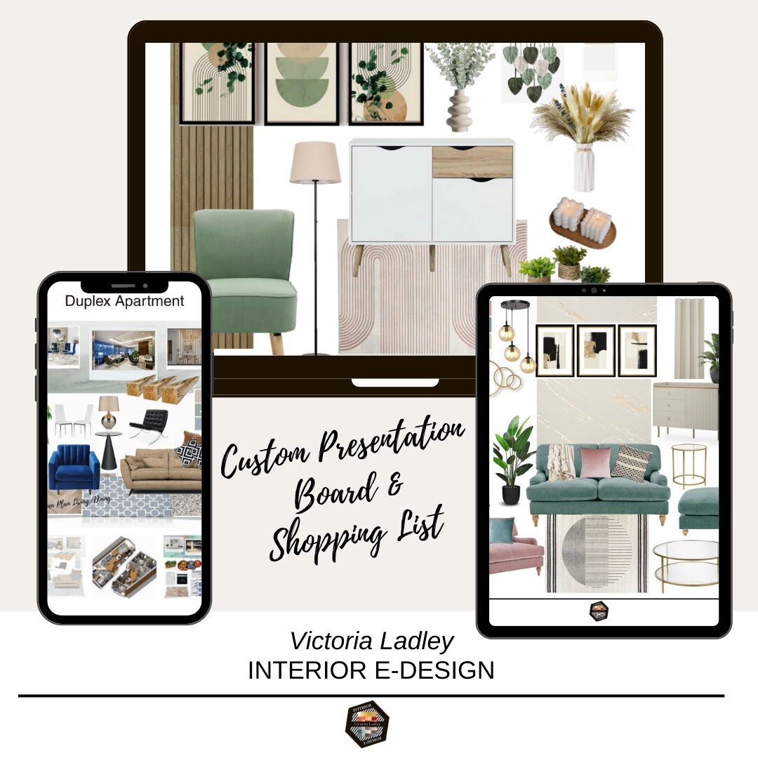 Custom Interior Design, Made to Order Presentation Board & Clickable ...