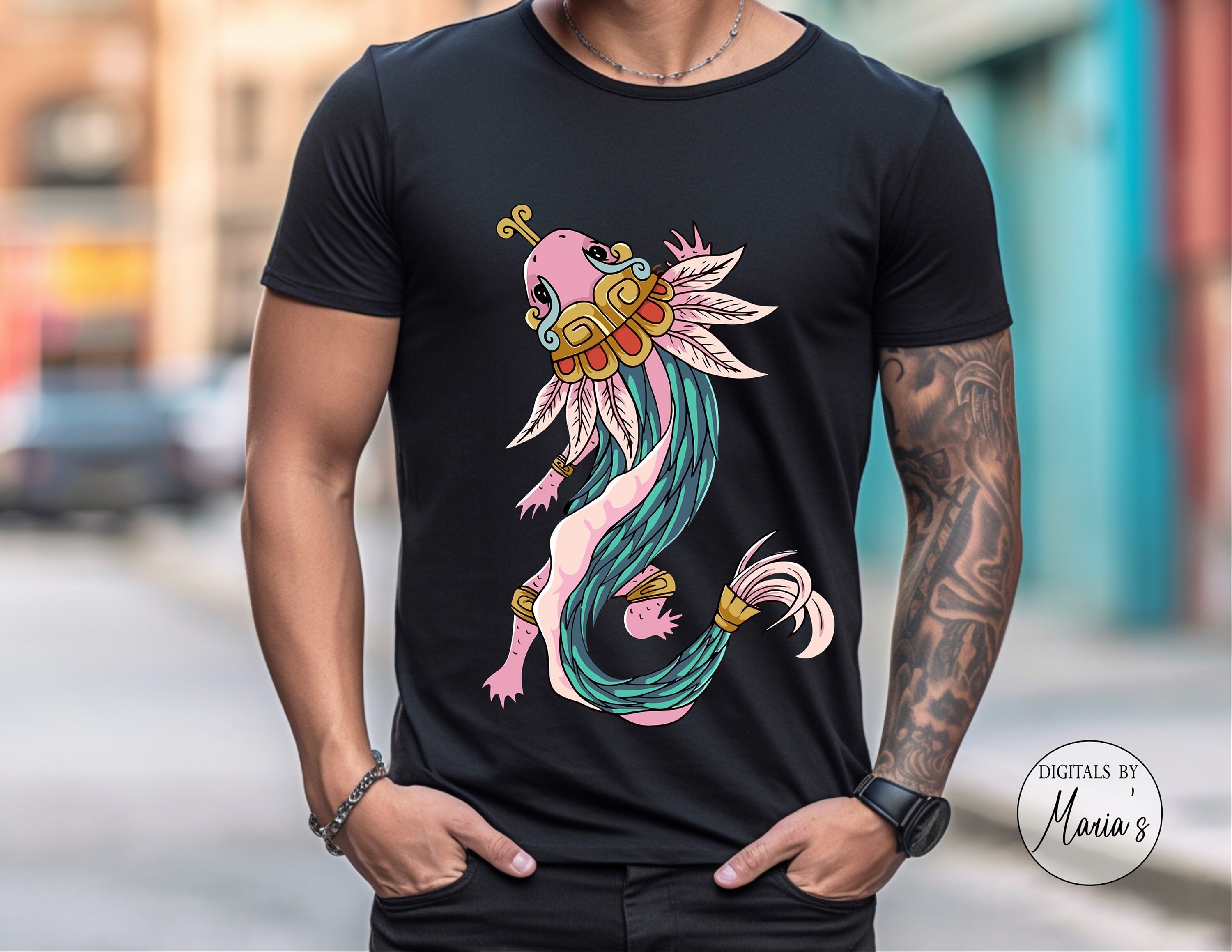 Aztec Axolotl Quetzalcoatl SVG Design, Paedomorphic Salamander Latino ...