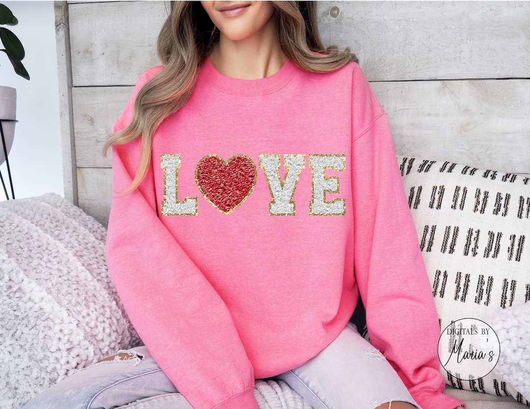 Chenille Love Patch Red PNG Design, Valentines Day Love Chenille - Etsy