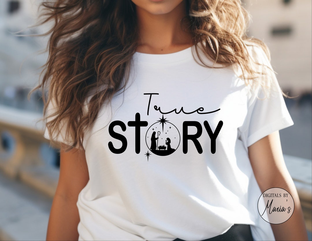 True Story Nativity Scene PNG SVG Design - Etsy