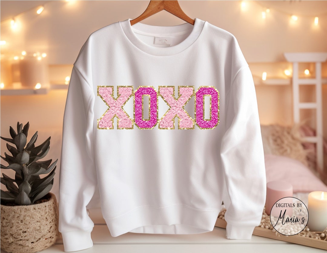 Chenille XOXO Patch Valentines Day PNG, Valentines Day Love, Hugs and Kisses - Etsy