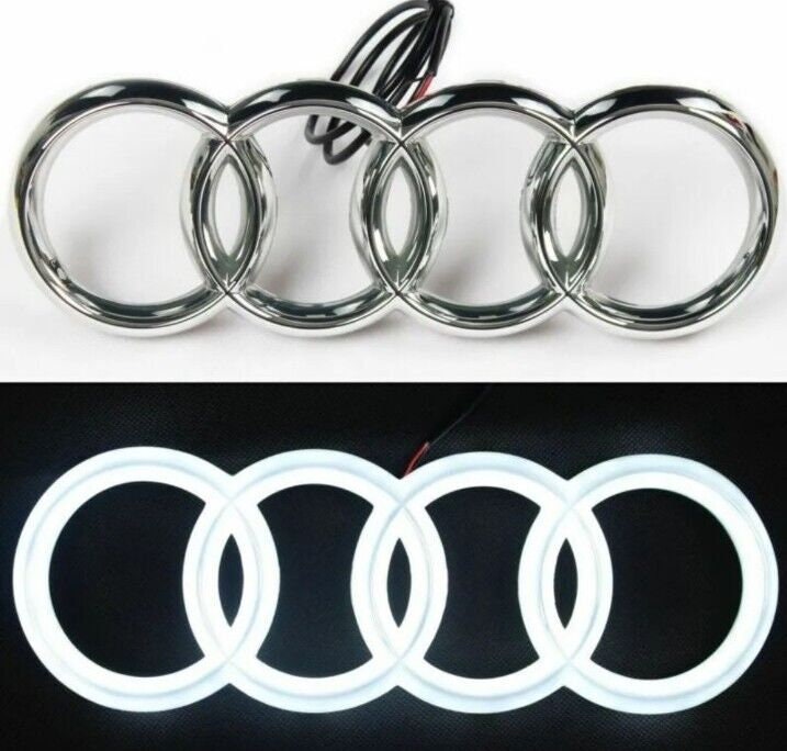 AUDI LED ABZEICHEN A3 A4 A5 A6 Front Dem Grill Glow Logo Emblem Ring ...