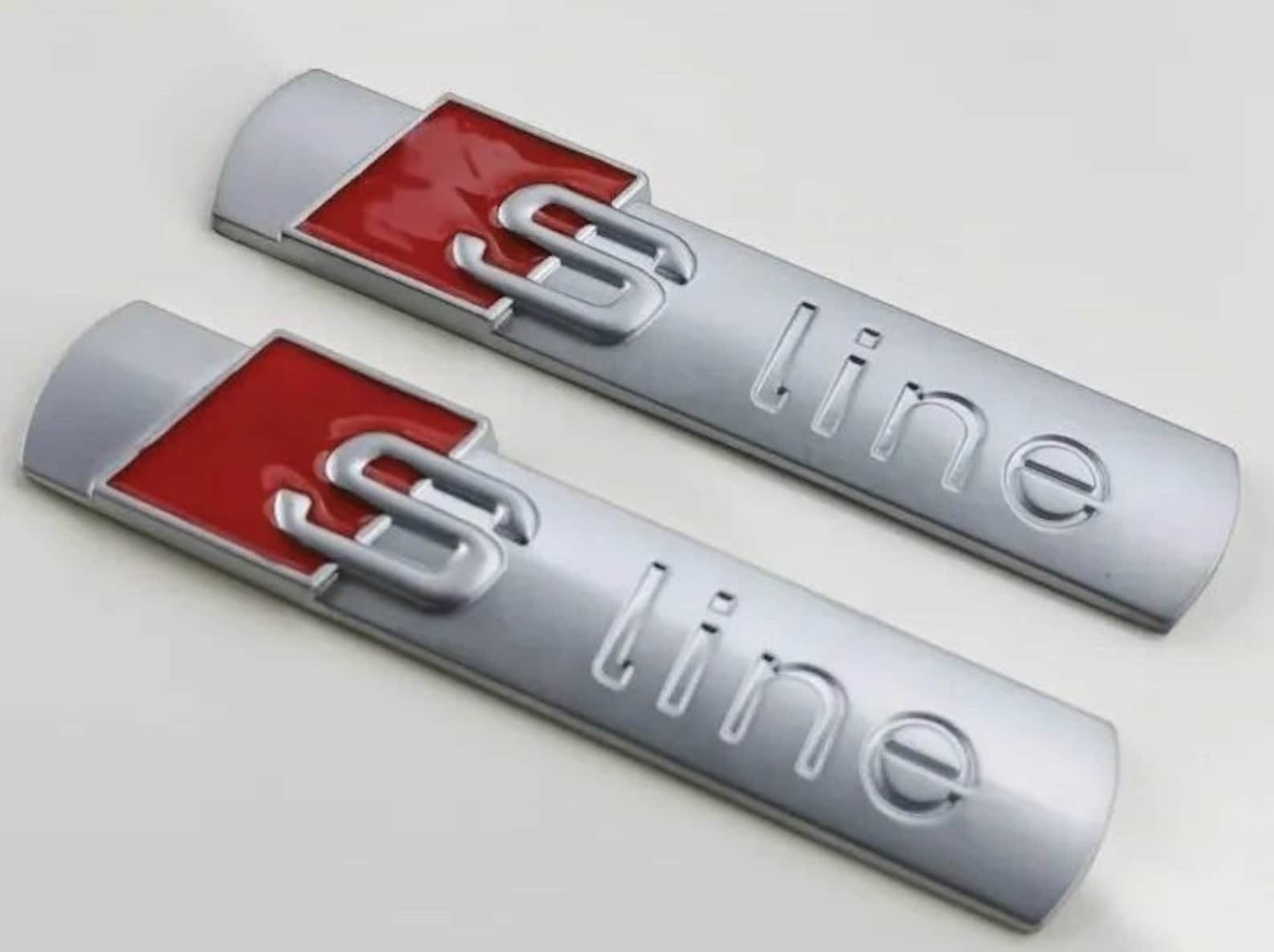 2x Audi S Line embleem Schriftzug logo badge Aufkleber Kotflügel zilver ...