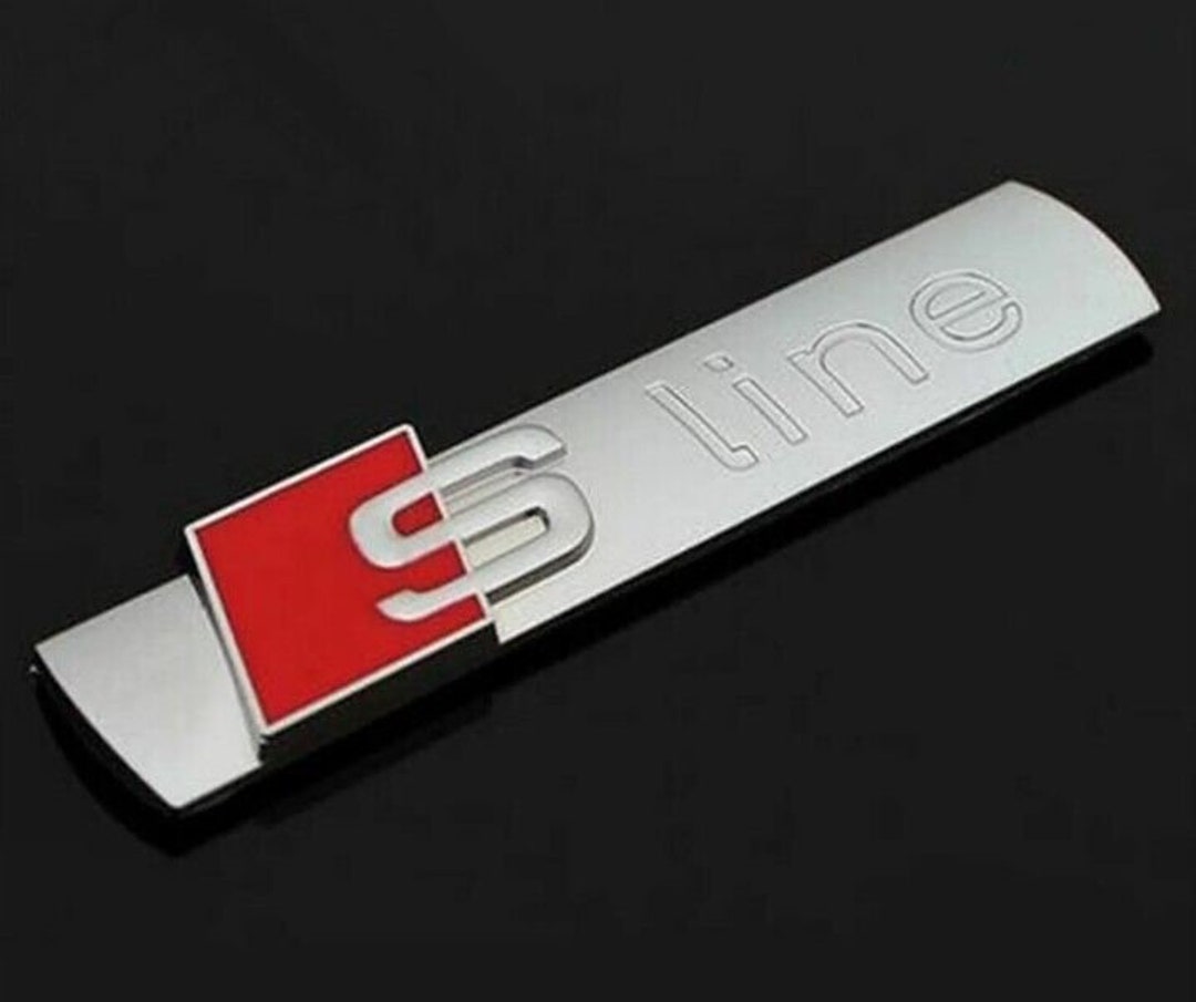 2 X Audi S-line Schriftzug Emblem in Silber Matt Für Alle Audi Logo ...
