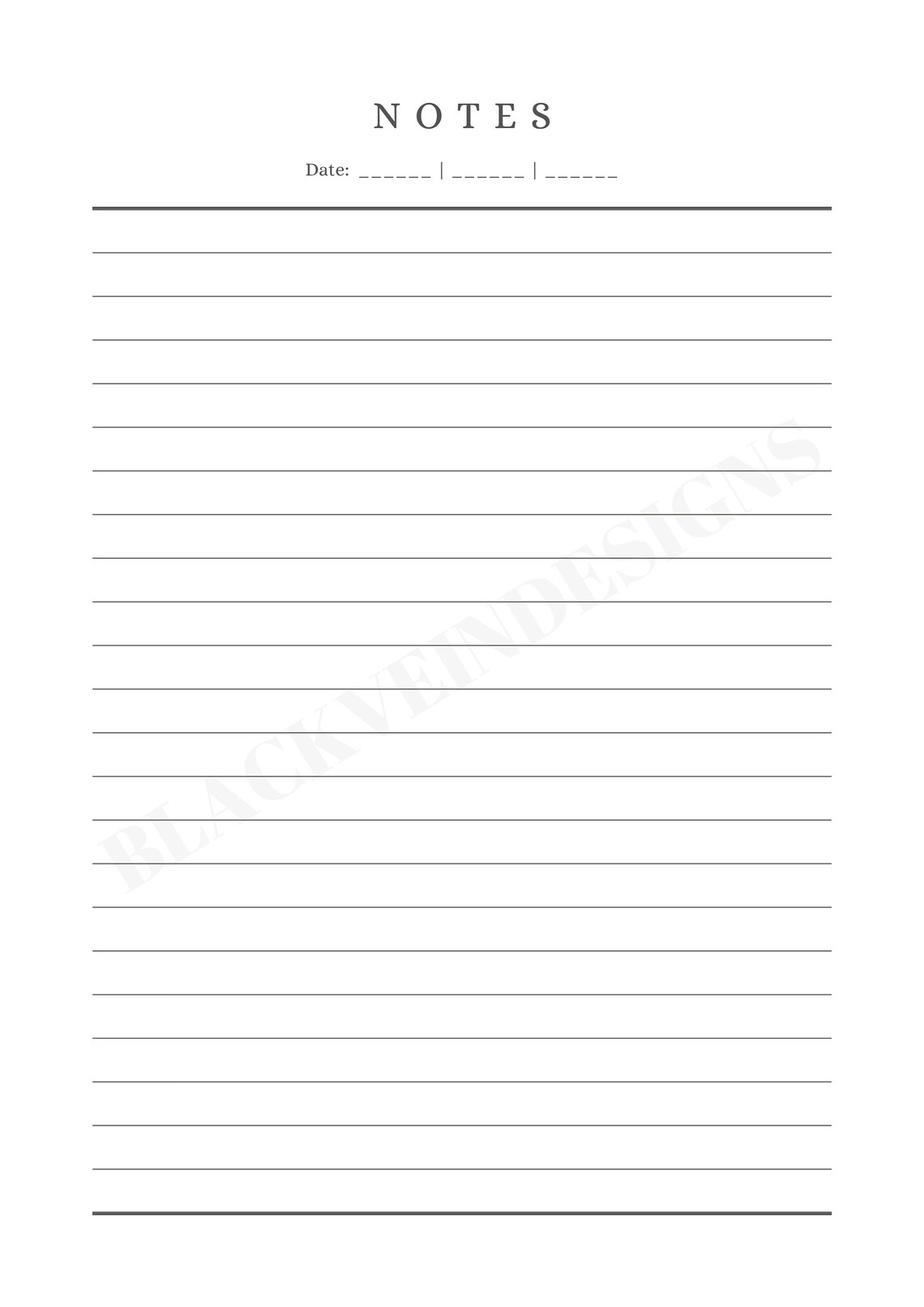 Printable & Fillable Lined Notepad Sheet, Plan You Day With Ease, A4 ...