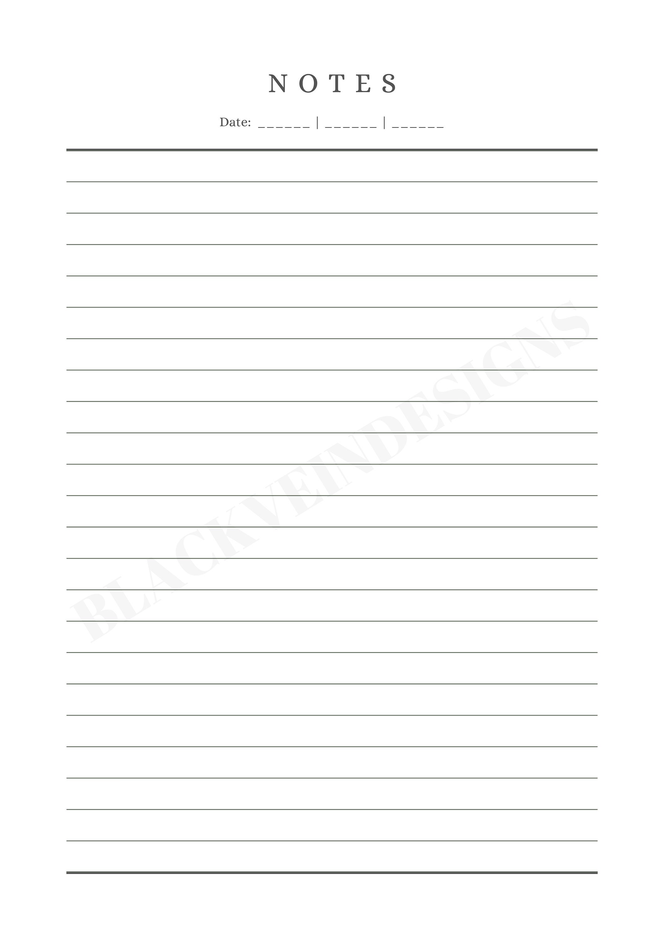 Printable & Fillable Lined Notepad Sheet, Plan You Day With Ease, A4 ...