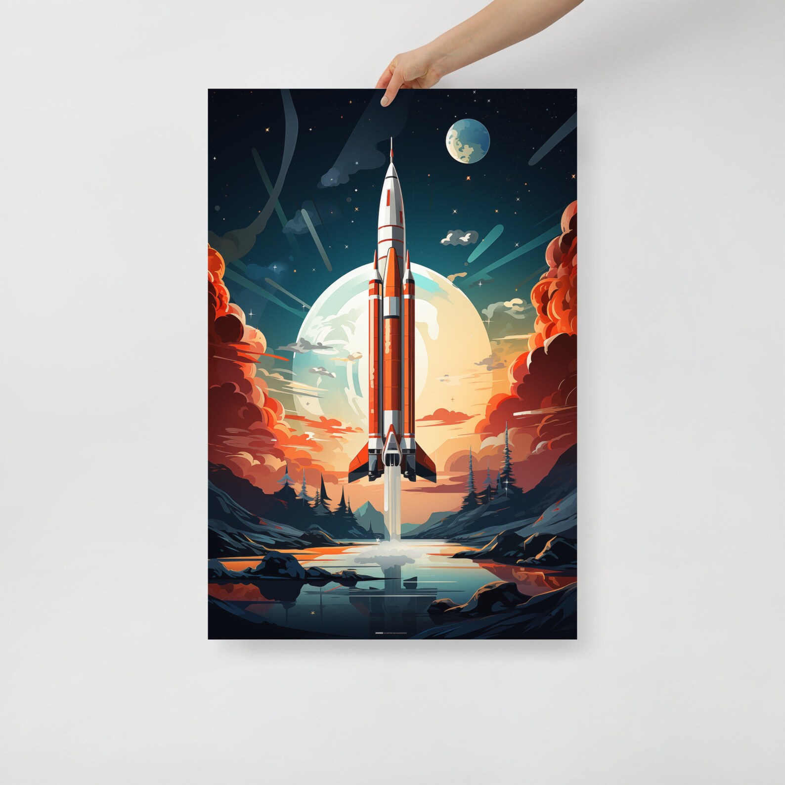 Sci-fi Rocketship in a 1960s Retro-futuristic Style - Etsy