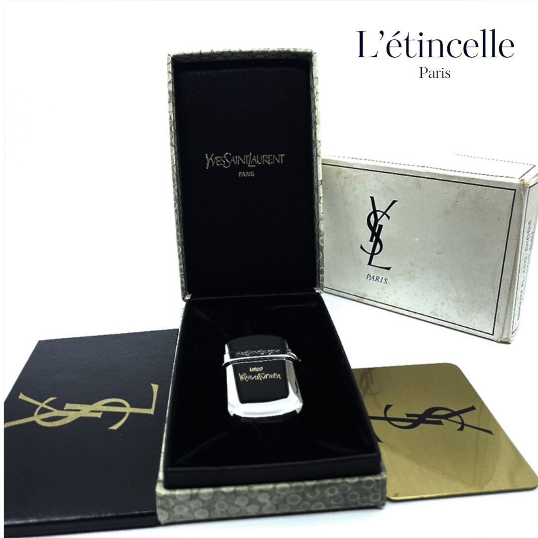 Vintage Yves Saint Laurent Silver and Gold Plated Lighter Decorated ...