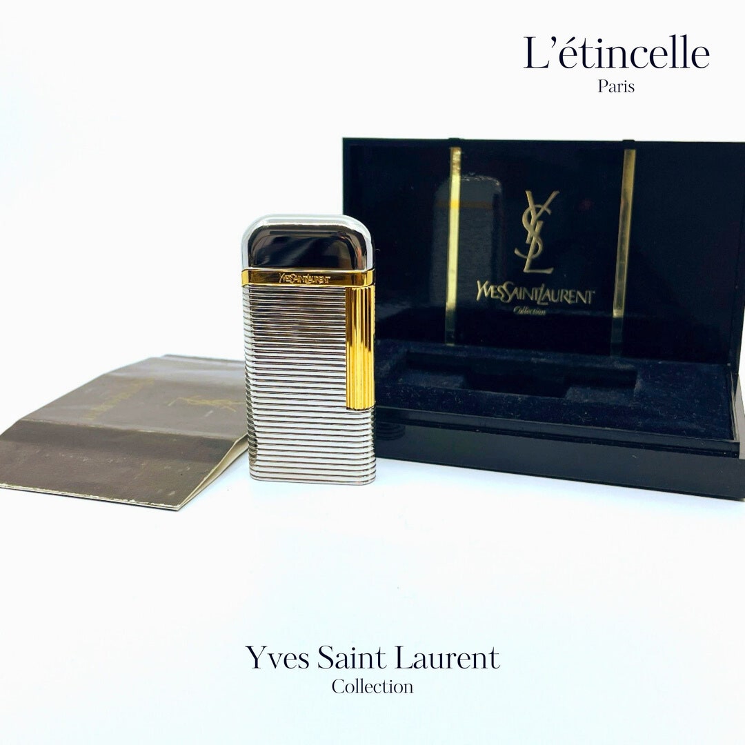 Vintage Yves Saint Laurent Silver and Gold Plated Lighter - Etsy