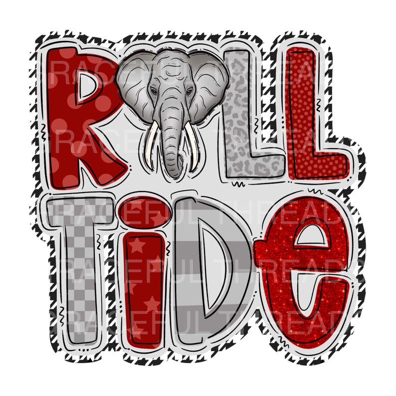 Roll Tide PNG Alabama Football, Alabama Png, Big AL Red, White, Grey ...