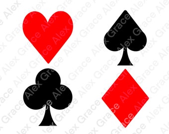 Set of Card Suits, Spades, Hearts, Diamond, Clubs Digital Download Ai ...