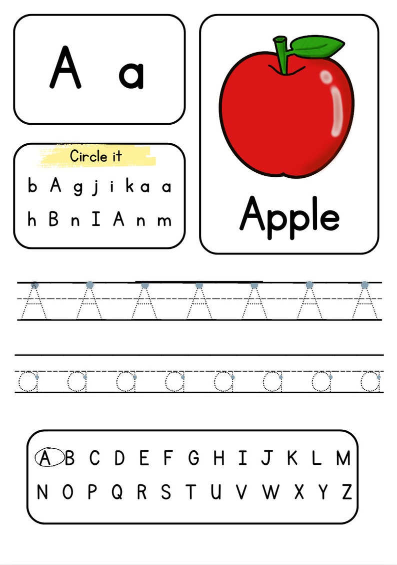 Alphabet Workbook for Kids - Etsy