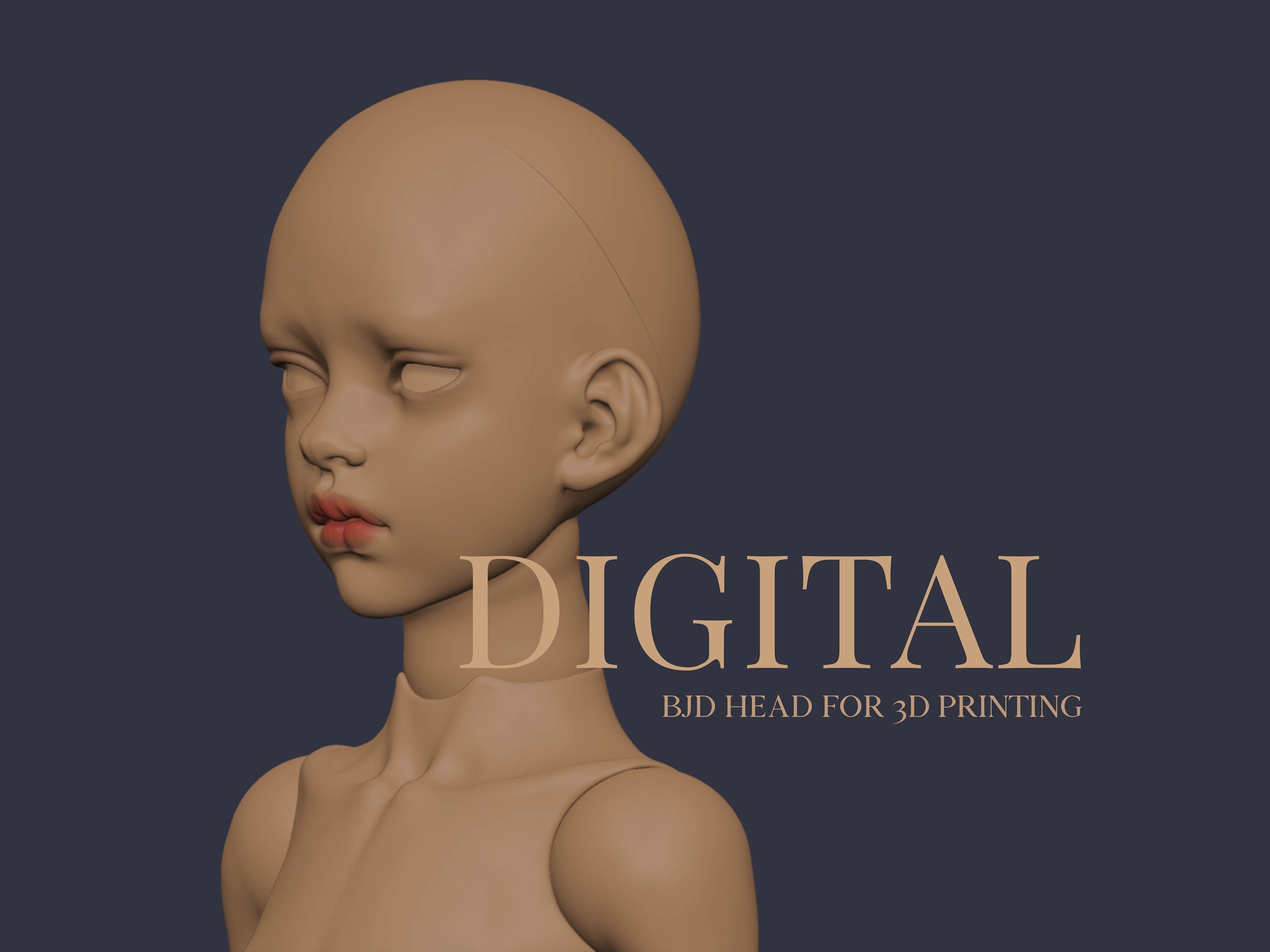 Digital BJD Doll Head With Headcap for 3D Printing - Etsy